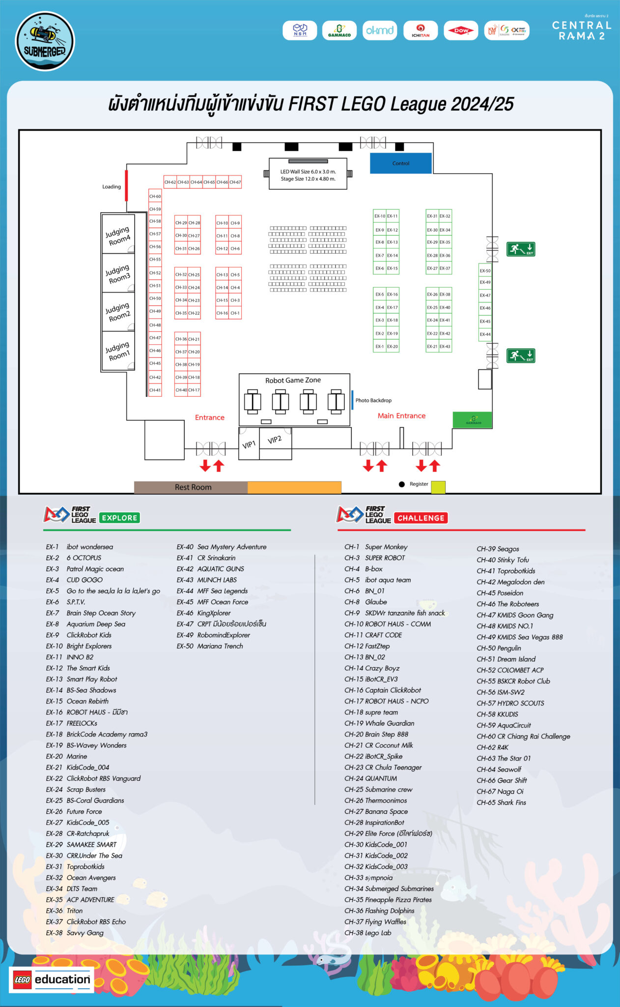 Seat Map – FIRST LEGO League Thailand 2024/25