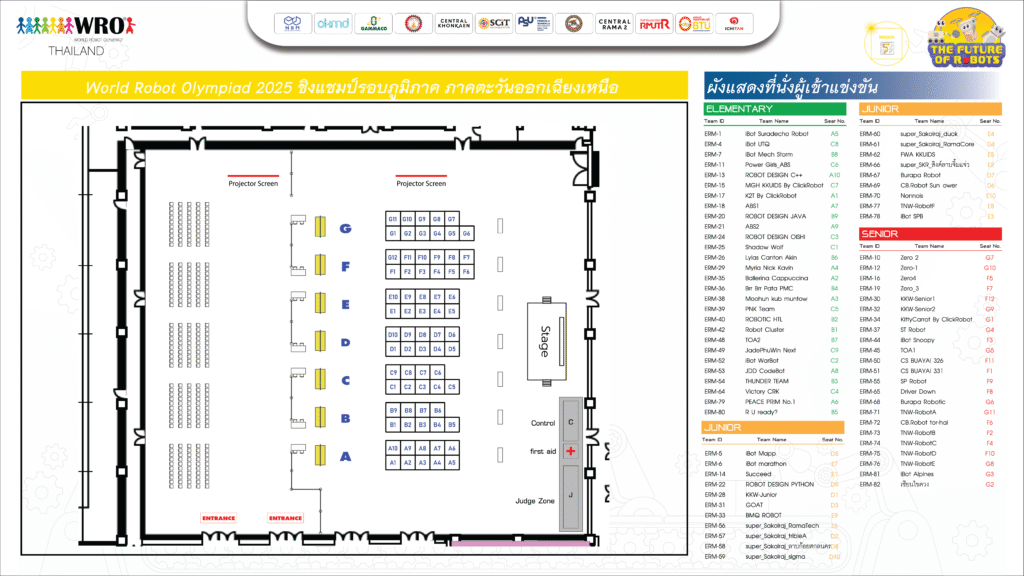 Seat Map – WRO 2025